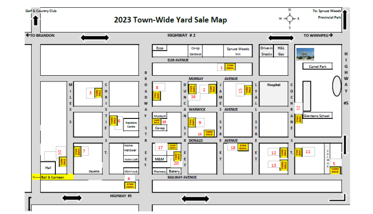 Town Wide Yard Sales – Map | Glenboro