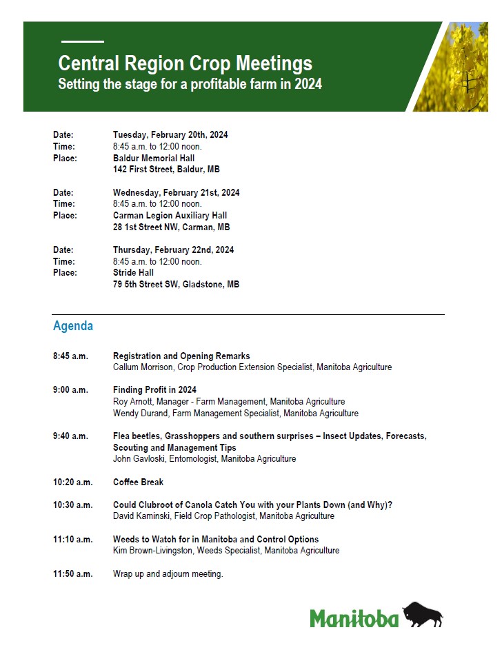 Central Region Crop Meetings | Glenboro